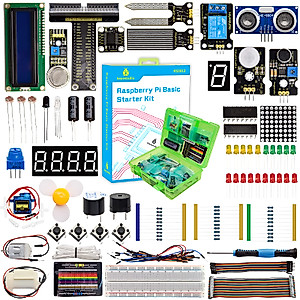 KEYESTUDIO Basic Starter Kit for Raspberry Pi 4 3 3B/2B/B+, with Tutorials C+ Python Java Code, Breadboard Solderless Electronic LCD Water Level Gas Sensor Programming