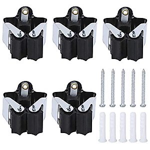 Walfront Metal + Resin Storage Clip Hardware Tool Multifunction Wall Mount Garage Holder for Mop/Broom/Hanger, Reducers And Posts