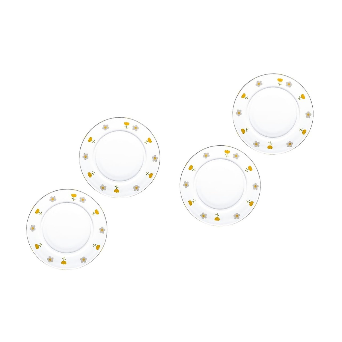 NOLITOY 4 Pcs Tulip Flower Glass Plate Glass Dessert Plate Transparent Salad Plate Food Serving Plate Kitchen Salad Plate Glass Salad Plate Fruits Plate Household Tableware