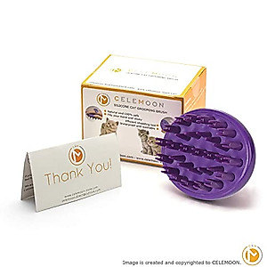 CeleMoon Cat Brush with Soft Rubber Pins, Washable Silicone Pet Brushes for Indoor Cats Grooming Shedding Massage Bath, No Scratching Removes Hair Mats Tangles and Loose Fur for Short to Long Haired