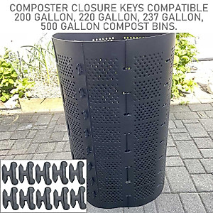 10 Pack Composter Closure Keys Easy to Setup Compost Bin Accessory with Majority Compatible Compost Bins