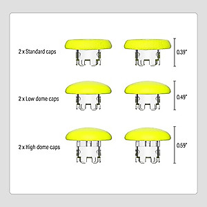 6 Stick Caps for PS5 Dualsense Edge Controller, Playstation 5 Pro Controller Accessories Stick Module Caps (Yellow)