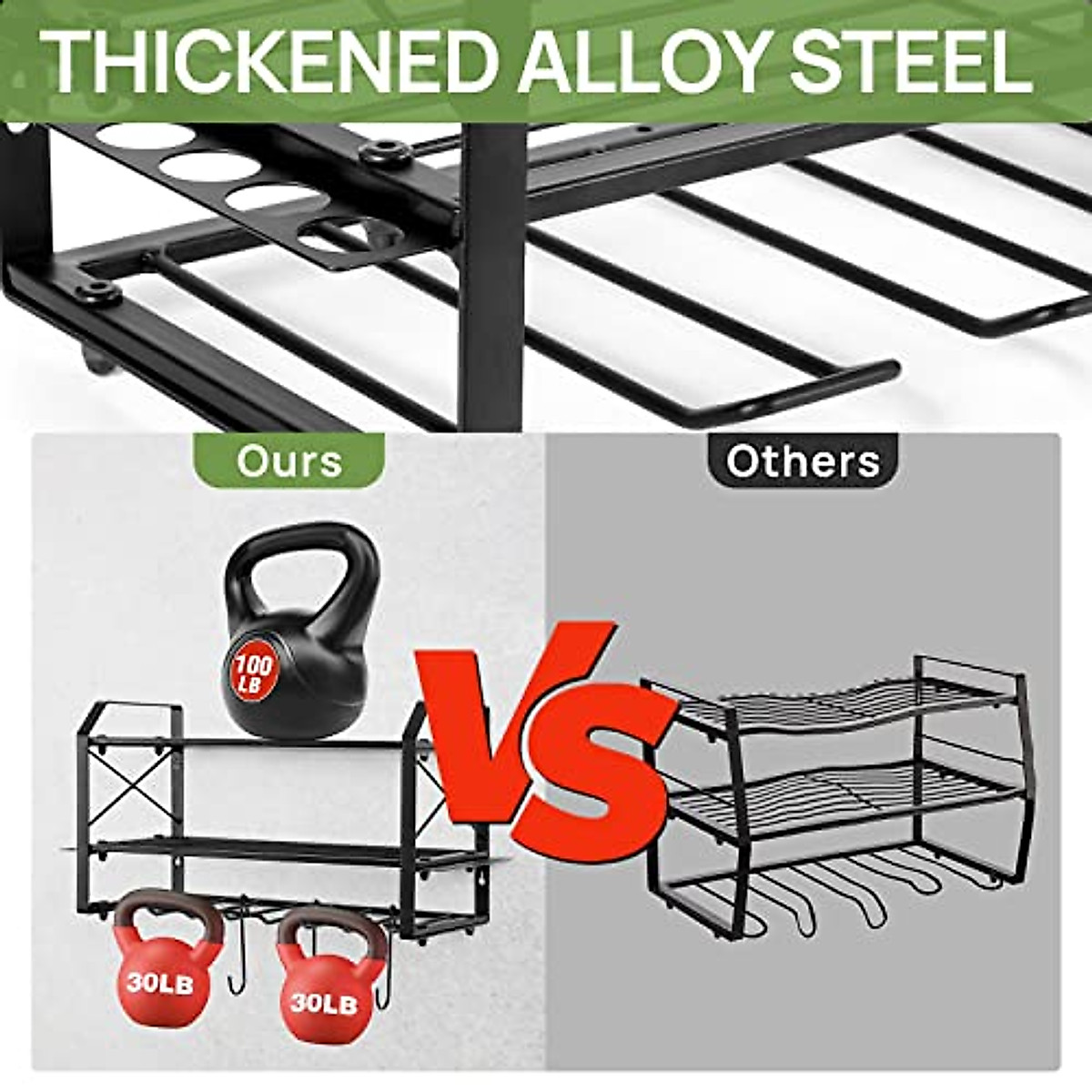 SINPUDA Power Tool Organizer, Heavy Duty 3-Layer Metal Drill Holder Wall Mount for Garage Tool Organizers and Storage - Floating Tool Shelf for Power Tools and Accessories