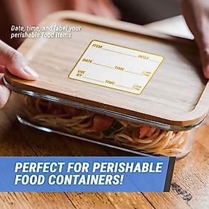 Organized & Efficient: 3 x 2 Inch - Shelf LIfe Stickers/Medical Labels for Precision Logging (300 Stickers, Gold)