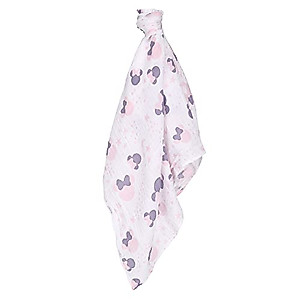 Lambs & Ivy Disney Baby Minnie Mouse Muslin Swaddle Blanket & Plush Gift Set
