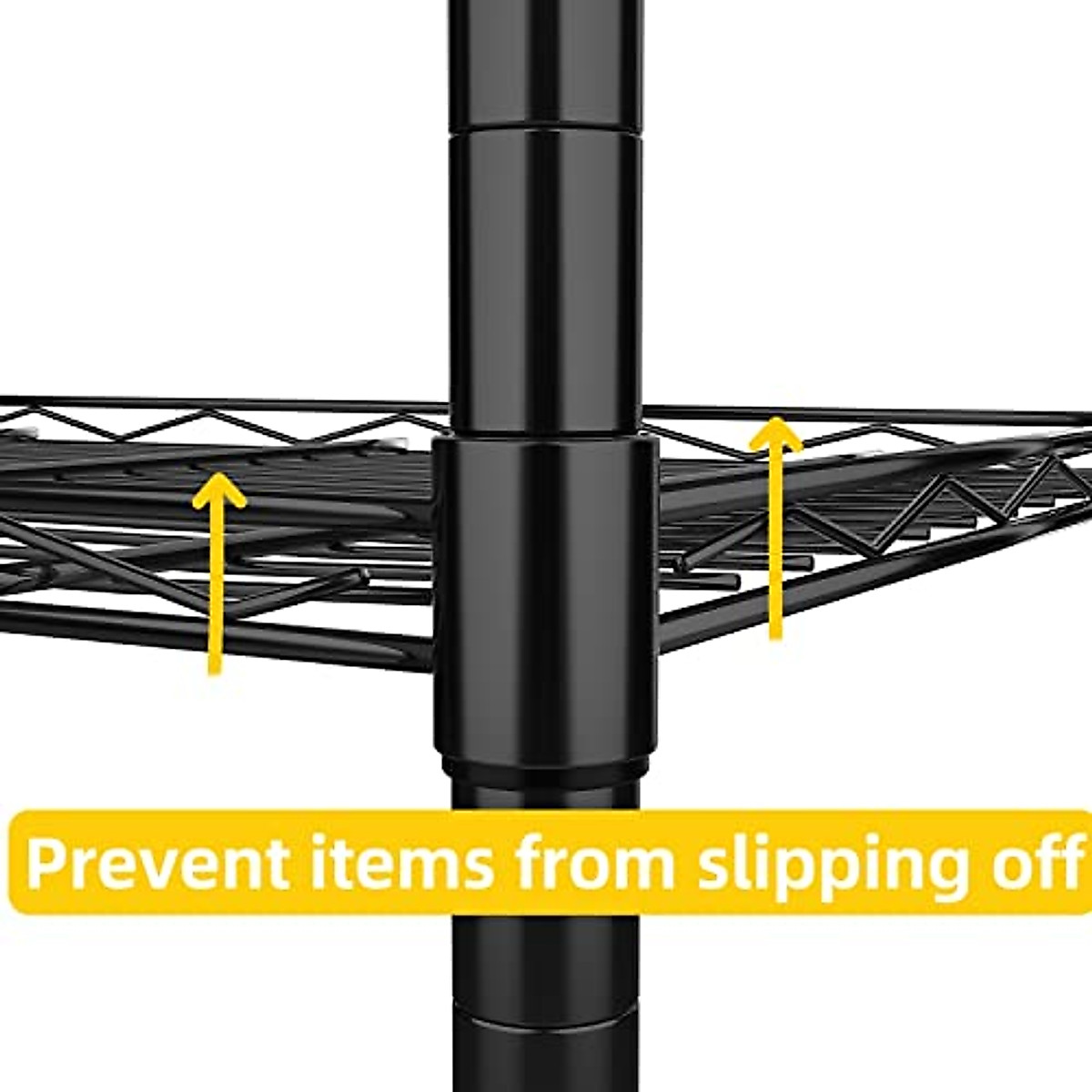 Himimi 6-Tier Wire Shelving Unit, Free Standing Shelf, Metal Storage Shelves, Heavy Duty Organizer Rack for Garage, Kitchen, Living Room, Bathroom, 21.26L x 11.42W x 62.99H, Black