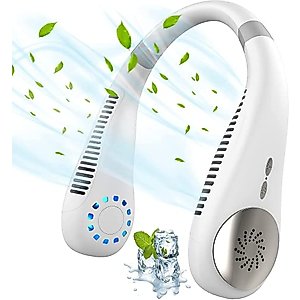 NiUB5 Neck Fans Portable Rechargeable - Personal Fans for Your Neck ,Upgraded Bladeless Cooling Neck Fan