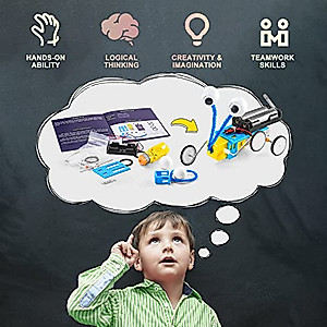 STEM Robotics Kit, 6 Set Electronic Science Projects Experiments for Kids Ages 8-12 6-8, STEM Toys for Boys, DIY Engineering Robot Building Kits for Girls to Build 7 8 9 10 11 12 + Year Old Gift Ideas