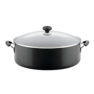 Generic 14-inch Easy Clean Nonstick Family Pan, Jumbo Cooker with Lid (Black), 15.37