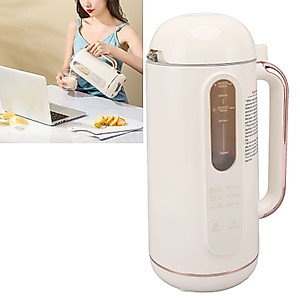 Yctze Soy Milk Maker, Soy Milk Maker Automatic High Speed Blender Creamy White Multifunctional Nut Milk Maker for Home Restaurant US Plug 110V