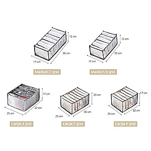TUNKENCE Wardrobe Clothes Organizer Clothing Storage Drawer Organizer Divider Foldable for Storing T-shirt Pants Jeans, Socks, Underwear, Bras, Ties, Accessories