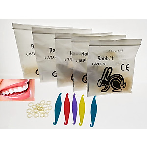 500 Pcs DentalSmile Amber Elastic Latex Braces 3/16 Orthodontics Rubber Bands Heavy 6.5oz Dental Latex Bands Dentist Great for Dreadlocks, Braids, Top Knots + 5 Free Placers