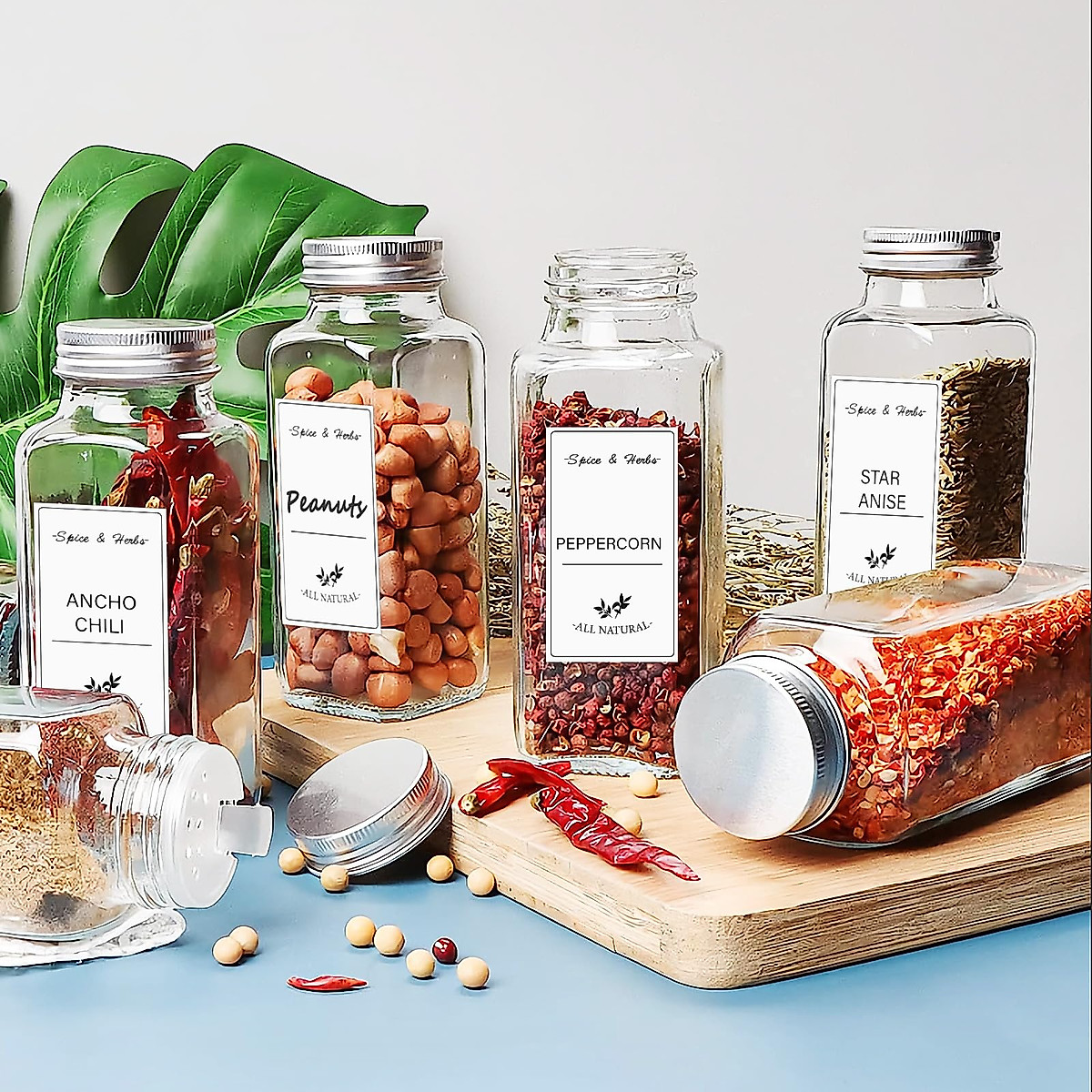 Magnetic Paper Towel Holder for Fridge, Toilet Paper Roll Holder Magnetic Paper Towel Rack Wall Mount and 192 Label Stickers Spice Labels for Food Containers, Waterproof Labels for Jars