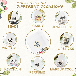 FPAKDH 50 Pieces Thank You Bags Sheer Organza Gift Bags Small Jewelry Present Bags with Drawstring 4 x 6 Mesh Wedding Party Favor Bags for Sachet Jewelry Candy Soap Makeup Party Favor Bags White