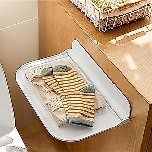 Aurgiarme Wall Mounted Foldable Storage Shelf Multipurpose Organization Holder for Kitchen Bathroom Towel Rack Supplies