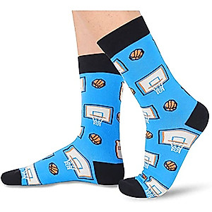 HAPPYPOP Fun Basketball Socks Men, Basketball Gifts Basketball Coach Gifts Basketball Team Gifts Basketball Fan Gifts