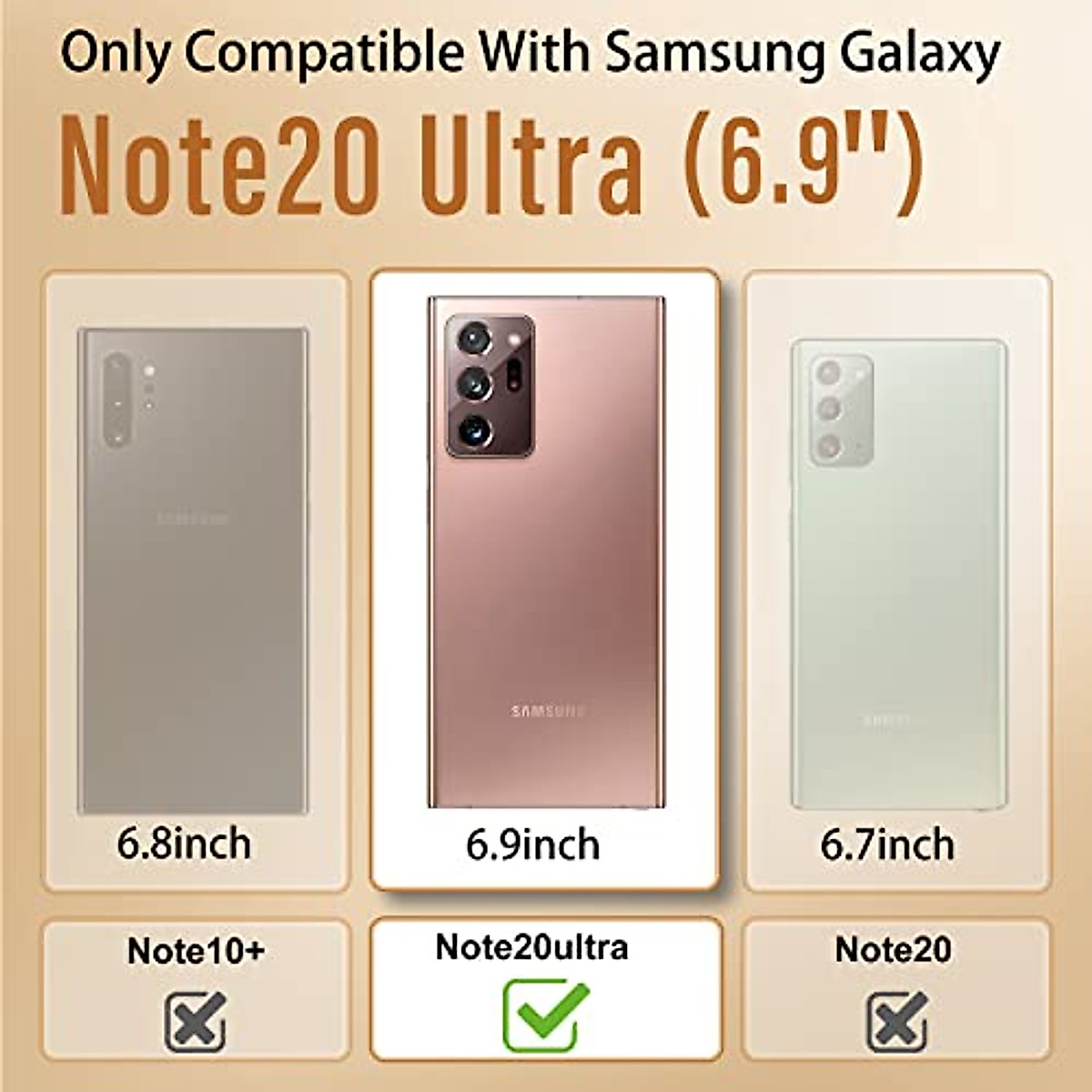 Buleens for Note 20 Ultra Case with Metal Perfume Bottle Mirror Stand, Cute Women Girly Heart Cases for Samsung Note 20 Ultra, Elegant Luxury Phone Cover for Galaxy Note 20 Ultra 6.9'' Black