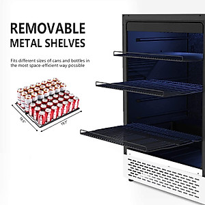 Altatac Beverage Refrigerator with Glass Door 180 Cans Mini Beverage Cooler Under Counter Frestanding Built in Center Garage Fridge