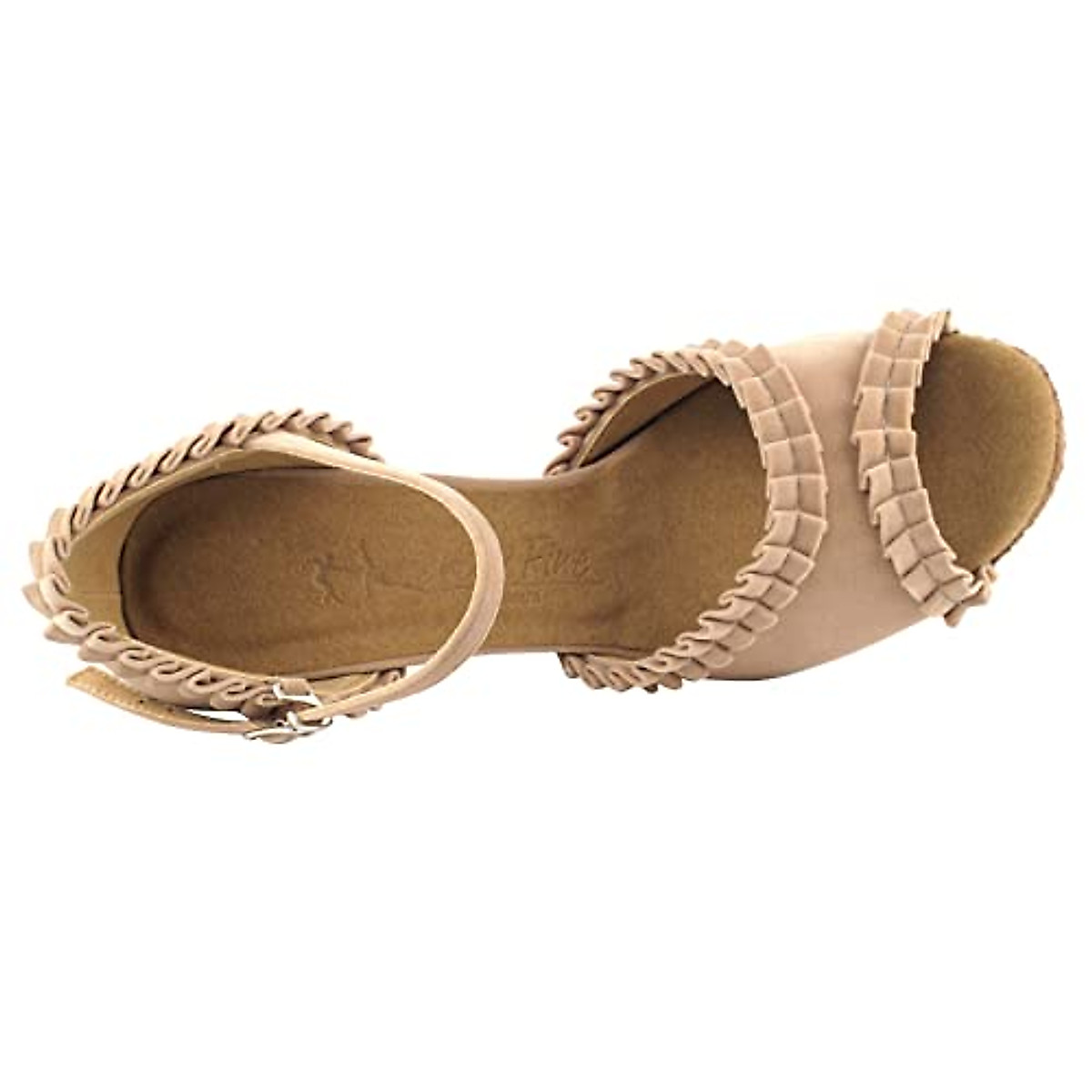 Very Fine Dance Shoes - Ladies' Tango, Salsa, Latin Dance Shoes SERA7001-2.5-inches Heel & Heel Protectors (Light Tan Velvet, Size 7.5)