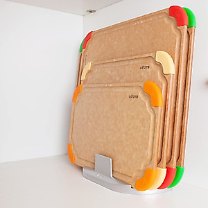 Elihome Cutting Board Rack Chopping Board Organizer Pot Pan Lids Holder Thin Bakeware Baking Tray Drying Display Stand Kitchen Countertop Cupboards Cabinet Office Sturdy Metal