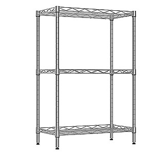 SINGAYE 3 Tier Adjustable Storage Shelf Metal Storage Rack Wire Shelving Unit Storage Shelves Metal 390Lbs Capacity 23.6" L x 14" W x 31.5" H for Pantry Closet Kitchen Laundry Silver