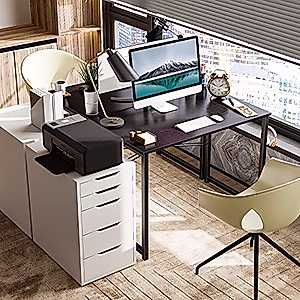 Coleshome 32 Inch Computer Desk, Modern Simple Style Desk for Home Office, Study Student Writing Desk, Black