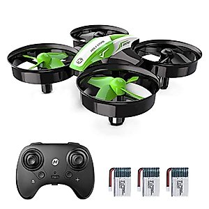 Holy Stone Kid Toys Mini RC Drone for Beginners Adults, Indoor Outdoor Quadcopter Plane for Boys Girls with Auto Hover, 3D Flip, 3 Batteries, Headless Mode, Xmas Toddler Gift, Green