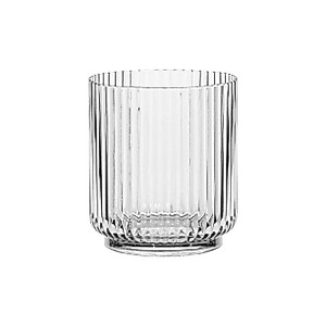 TarHong Mesa Premium Plastic Drinkware Tumbler/Double Old Fashioned, 15 Ounce, Clear, (Set of 6)