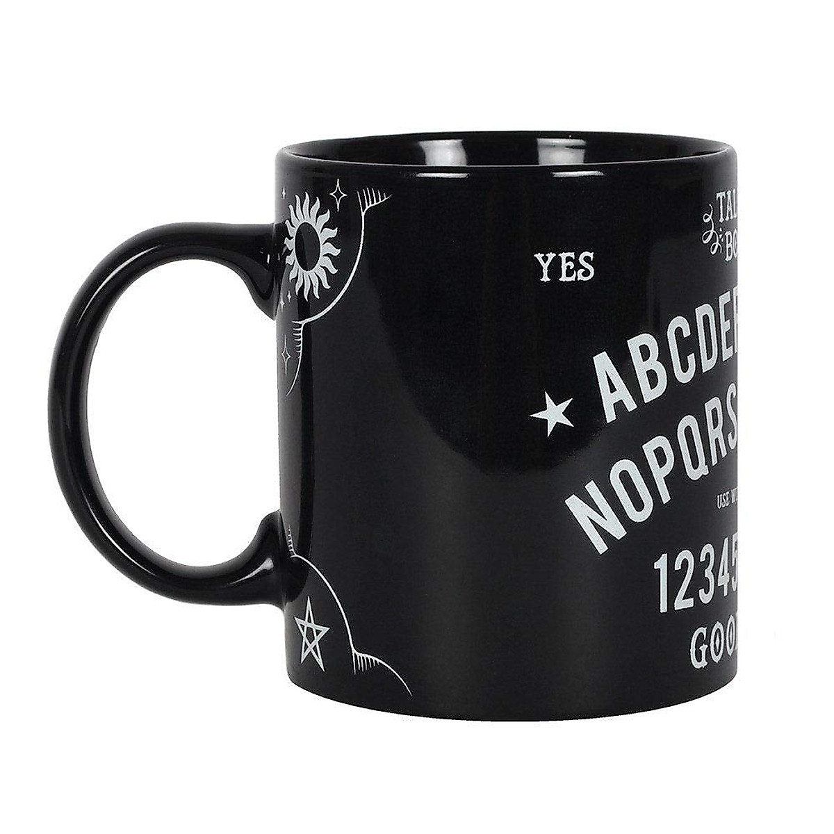Mug - Ceramic Tea/Coffee - Talking/Ouija Board Mug - Black Gothic Wicca Witchcraft Design - Spirit Board