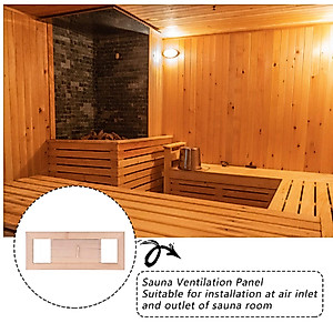 Fdit Sauna Air Vent Wooden Adjustable Sauna Room Equipment Ventilation Panel Blinds Grille Sauna Air Vent for Steam Room