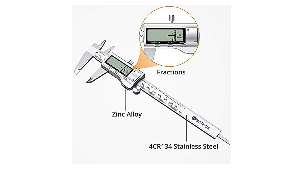 Neoteck 8 inch Digital Caliper and Feeler Gauge Set, Stainless Steel ...