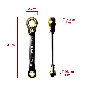 UTOKU TOOLS - 4 in 1 ratchet wrench (Red glod)