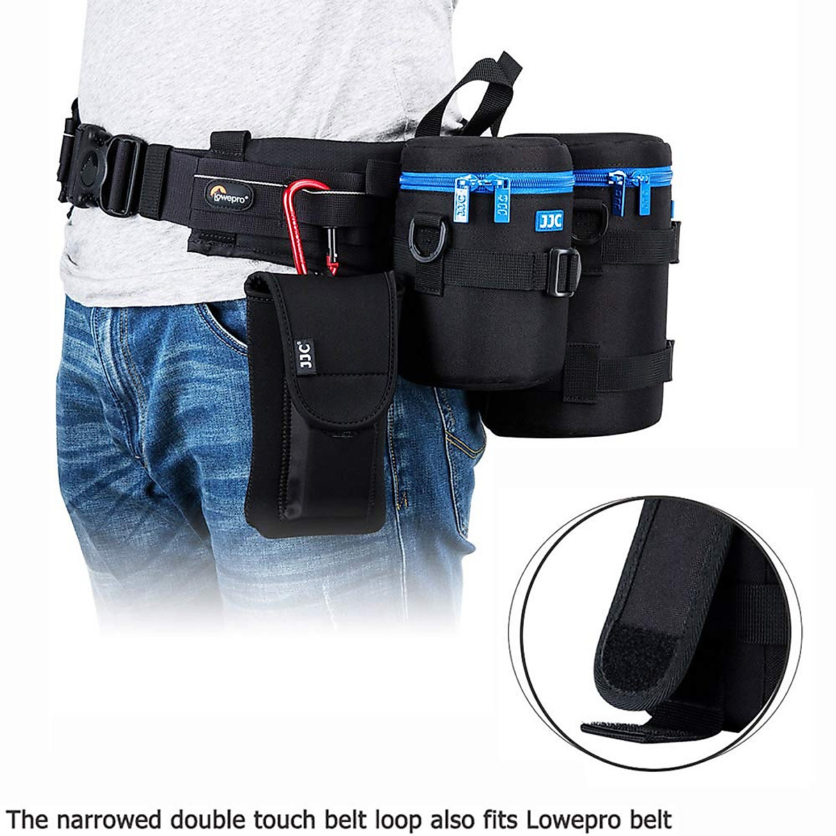 JJC Camera Lens Pouch Case for Canon RF 85mm EF-S 55-250mm EF 24-70mm Nikon Nikkor AF 70-300mm & More, Zipper Polyester Lens Protective Bag Interior Size 3.1x6.1”