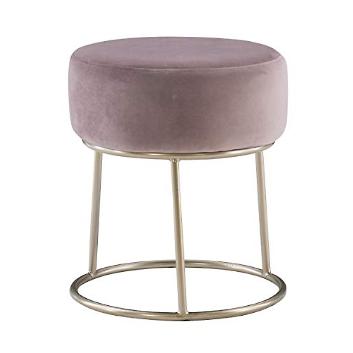 Linon Pink and Gold Vanity and Accent Dalilah Stool