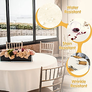 BRILLMAX 6 Pack Ivory Round Tablecloths 90 Inch - Circle Bulk Linen Polyester Fabric Washable Table Clothes Cover for Wedding Reception Banquet Birthday Party Buffet Restaurant