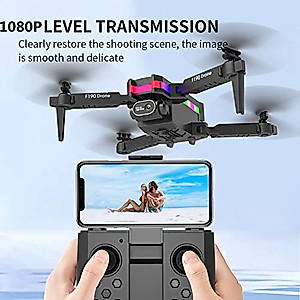 Mini Drone Rc Drones With Camera for Adults 1080P HD Fpv Drone with Two Batterys, Altitude Hold Headless Mode One Key Start Speed Adjustment, Rc Quadcopter Plane for Beginners Cool Stuff (Black)
