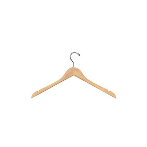 17 inch Natural Wood Dress Hangers - Case of 50