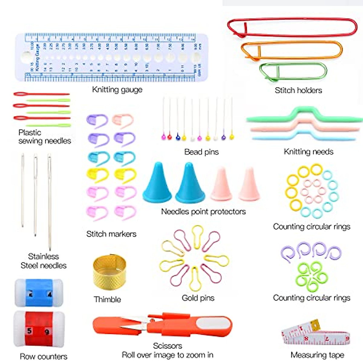 Crochet Hooks Set Home Crochet Hook Kit, 110 Piece Knitting & Crochet Supplies DIY Kits, Including Sewing Needles, for Crochet Needle for Beginners, and Seasoned Crochet Lovers
