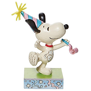 Enesco Jim Shore Peanuts Snoopy Birthday Celebrations Figurine, 5.25 Inch, Multicolor