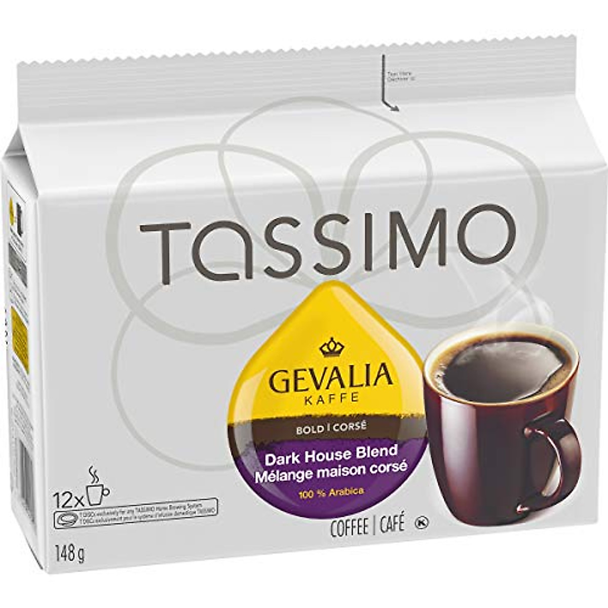 Gevalia 12 T Discs -Bold Dark House Blend (148g / 5.22oz) Made in Canada