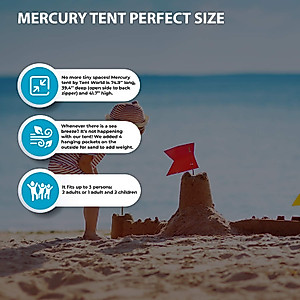 Thermalab Anti UV Beach Tent with Carry Bag, Blue