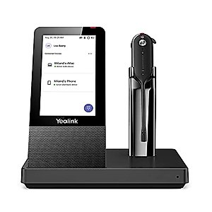 Yealink WH67 Wireless-Headset Bluetooth Headset with Microphone DECT Headset for Computer Laptop PC Office VoIP Phone Teams Certified(for Microsoft Optimized)