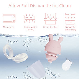 WYSLP Baby Silicone Fruit Food Mesh Feeder Pacifier-Teething Toys for Babies 0-3-4-6-12-18 Months,Self-Feeding Soft Teether Utensils,Infant Toddler Kids Girls Boys,Pink