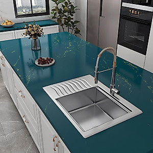 YENHOME 30"x118" Marble Peel and Stick Countertop for Kitchen Counter Contact Paper Marble Vinyl Countertop Paper Waterproof Wall Paper for Kitchen Cabinets Countertop Cover Upgrade Furniture