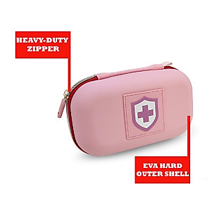 CASEMATIX Pink Compact Insulated Asthma Inhaler Travel Bag Case Compatible with Chamber Inhaler Spacer, Masks and More - Does Not Fit Spacers Longer Than 6.25 inches, Includes CASE ONLY