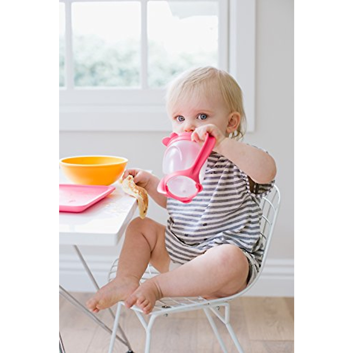 Lollaland Weighted Straw Sippy Cup for Baby: Lollacup - Transition Kids, Infant & Toddler Sippy Cup (6 months - 9 months) | Shark Tank Products | Lollacup (Posh Pink)