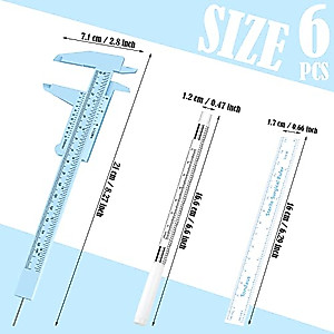6 Pieces Eyebrow Tools 2 Pieces Eyebrow Measuring Ruler 2 Pieces Microblading White Marker Pen with Paper Ruler Skin Marker Eyebrow Permanent Makeup Position Mark Tools for Eyebrow Lips Skin