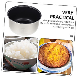 SHOWERORO Rice Cooker Liner Stainless Steel Container Interior Accessories Griddle Grill Accessories Rice Cooker Insert Ceramic Inner Pot Rice Maker Interior Pot Cooker Cooking Pot 3l Metal
