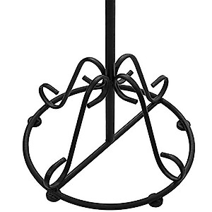 MyGift Black Metal Freestanding Scarf Hanger and Belt Display Holder Organizer with 25 Rings and Spiral Design, Decorative Shawl and Scarves Rack