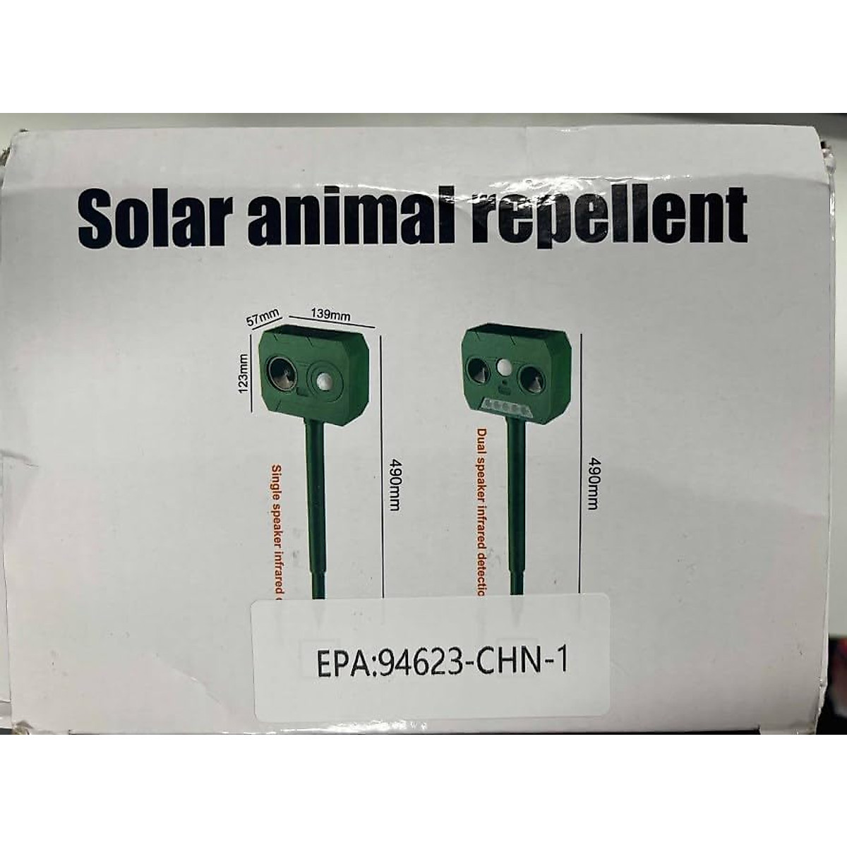 2 Pcs Solar Ultrasonic Animal Repellent Outdoor Cat Deterrent with Motion Sensor Flash Light to Keep Cats Deer Squirrels Skunks Rabbits Dogs Out of Yard Permanently, Deer Repellent Devices for Garden